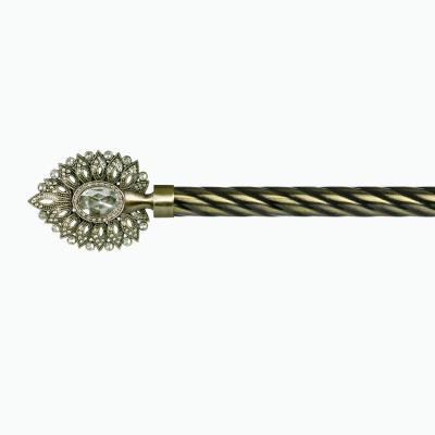 Cina Decorazione della camera da letto del sostegno di colore 6M Curtain Pole With dell'Anti-ottone del Finial di forma di 28MM Diamond Peacock singola in vendita