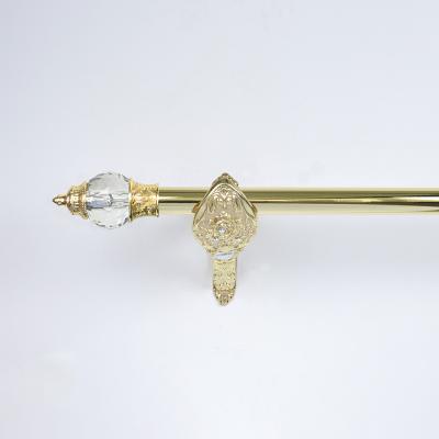 Cina Oro di lusso aste della tenda del tubo dei 2 tester con gli accessori Crystal Finial ricoperto 28mm in vendita