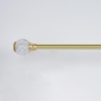 China Goldfarbe asphaltieren 6M Curtain Pipe Curtain Rod Sätze mit Crystal Finials Aluminum Home Decor zu verkaufen