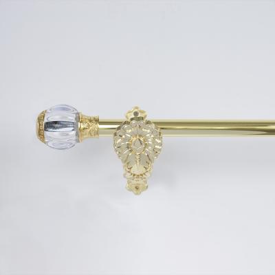 中国 家の装飾28MMの管のカーテン・レールの現代金色のカーテンのポーランド人の水晶カーテンのFinials 販売のため