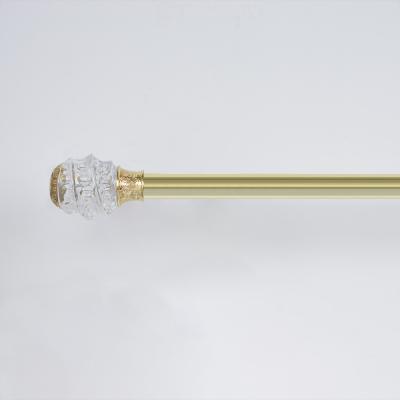 China 16M Curtain Rod Set Metal Aluminum Crystal Finials met de Decoratie van het Steunenvenster Te koop