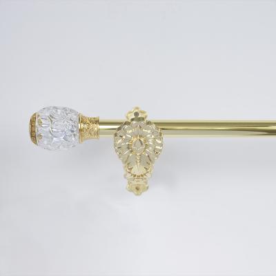 China 2M Pipe Curtain Pole Gouden Aluminium Finials met Metaal Enige Steunen Te koop
