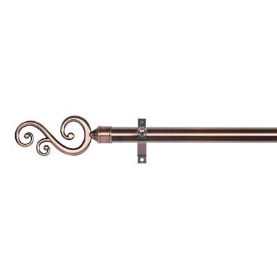 China Het Gordijnstaven van de ijzerpijp met Bloemvorm Finial voor Slaapkamer Te koop
