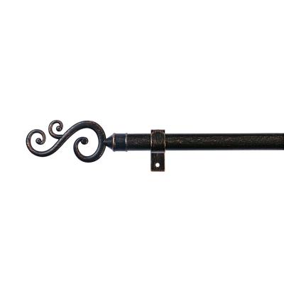 China Cross Section Circular Shower Tension Curtain Rod Finials 25mm Simple Style for sale