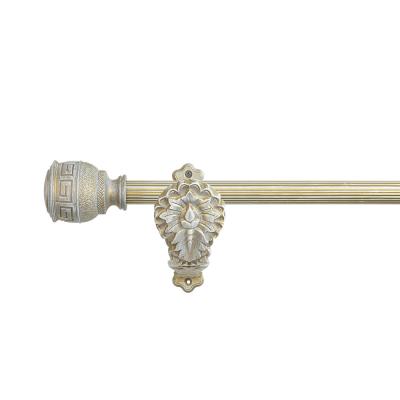 Cina Aste della tenda scanalate spesse del tubo di 0.6MM con la testa scolpita di alluminio della tenda della resina del supporto in vendita