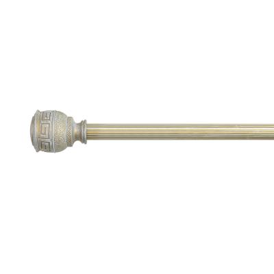 China Retro Color Grooved Pipe Curtain Rods With Stereo Resin Finials for sale