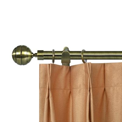 Cina Aste della tenda del metallo dell'Anti-ottone con i Finials di alluminio della tenda di forma della palla adatti a salone ed a camera da letto in vendita