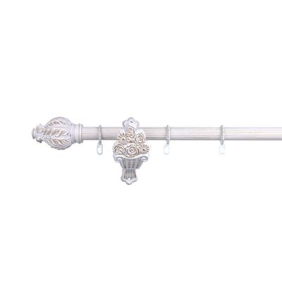 China 28MM gerillte Rohr-Weißgold-Farbe mit mit Stereoharz Finials für Ausgangs-und Hotel-Dekor zu verkaufen