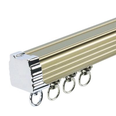 China 2m Modern Brushed Anodize Bendable Double Curtain Track for sale