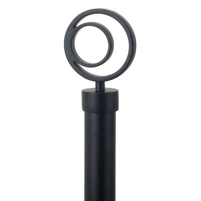 China Matte Black 16mm Uitstekende het Gordijnstaaf van het Maanmetaal Te koop