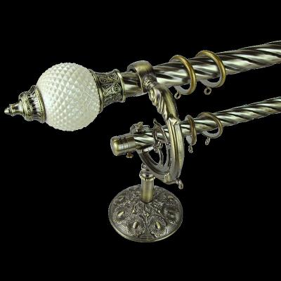 China Customized Twist Pipe Curtain Rods Cubicle Anodized Contracted Brass for sale