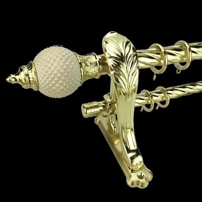 China Customized Twist Pipe Curtain Rods Cubicle Anodized Contracted Brass for sale