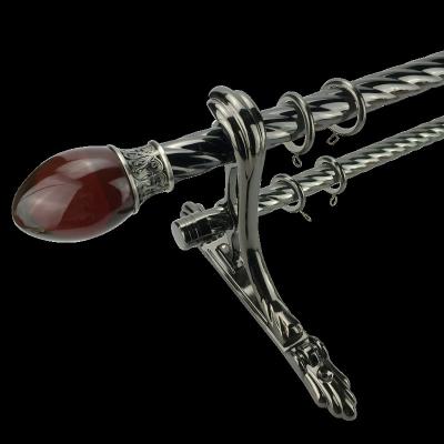 China Ovale Ei-Crystal Head Family Double Tube-Gardinenstangen zu verkaufen