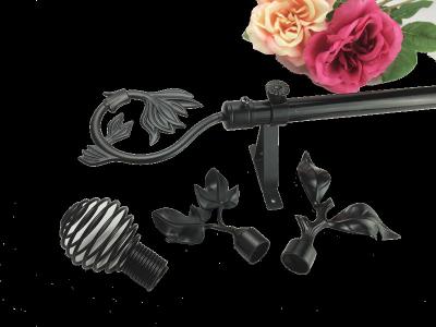 China Matte Black Stainless Steel Leaf-de Staven van het Pijpgordijn Te koop