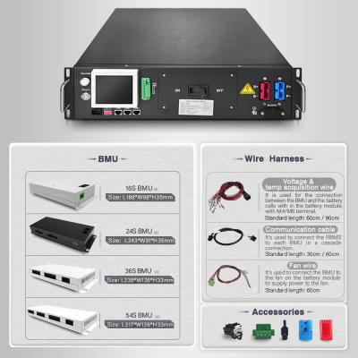 중국 GCE 고전압 BMS 64S 204.8V 125A 배터리 관리 시스템 RS485 에너지 저장용 Canbus 마스터 & 슬레이브 판매용
