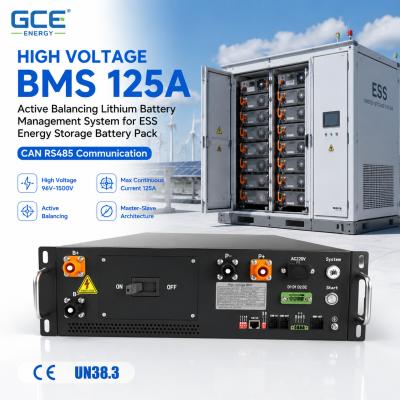 China High Voltage BMS 125A Active Balancing Lithium Battery Management System for ESS BESS Energy Storage Battery Rack with CAN RS485 Communication for sale