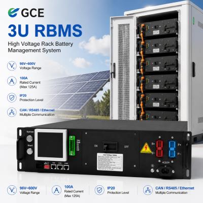 China GCE 3U High Voltage BMS 120-750V 125A for Solar Energy Storage System | 96S-192S LiFePO4 Battery Management System CAN RS485 CE UL for sale