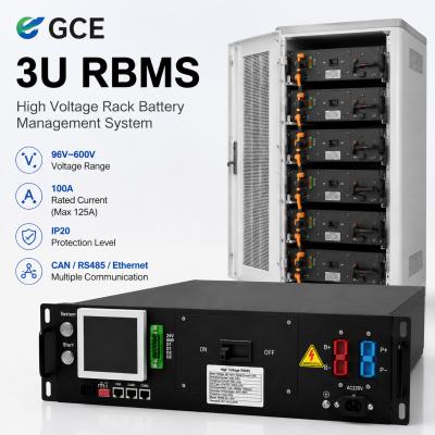 China GCE 3U 3U High Voltage BMS 120V 750V 125A 96S 192S Smart Battery Management System for Solar Storage Inverter Compatible  CAN RS485 MODBUS CE for sale