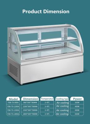 Cina Materiale di vetro pratico della pasticceria del piano d'appoggio del dolce del refrigeratore anticorrosivo dell'esposizione in vendita