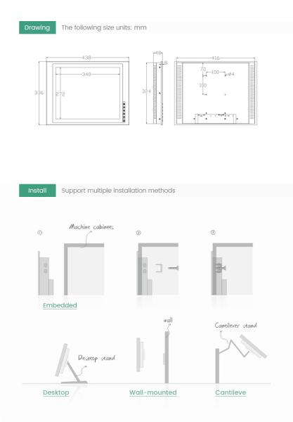 Quality 17 Inch Embedded Industrial HD Resistance Touch Screen Anti-Electromagnetic for sale