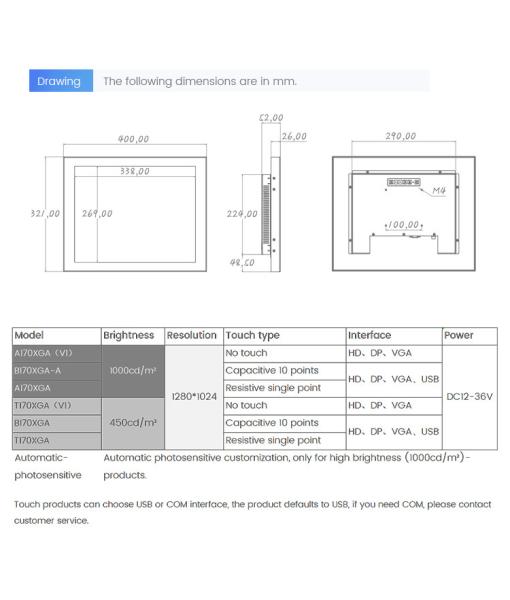 Quality 17 inch LCD Industrial Anti-interference Low Temperature and Wide Voltage for sale