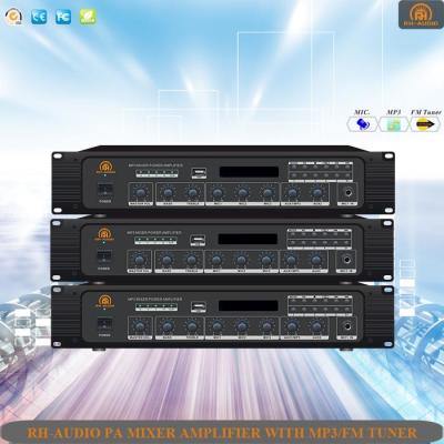 China RH-AUDIO PA Background Music MP3 Mixer Amplifier with Built in USB Port FM Radio Signal for sale