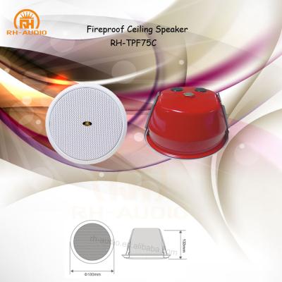 China RH-AUDIO Professional Fireproof Full Range Passive Ceiling Speaker with Red Metal Cover for Fire Alarm System for sale