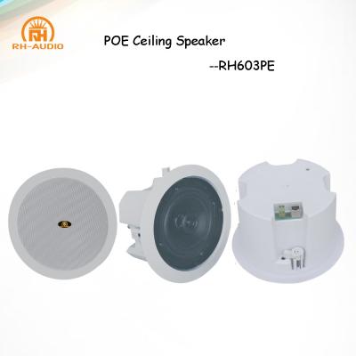 China RH-AUDIO Amplified Ceiling Speaker with POE Power Supply for IP Based PA System for sale