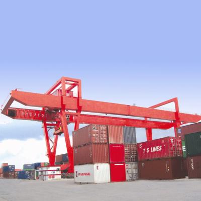 Cina Cavalletto di sollevamento Crane Industrial Rubber Tired Frame del doppio contenitore della trave in vendita