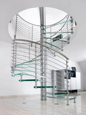 China Fashionable Design Modern Style Indoor Glass Spiral Stairs for Your Lovely House for sale
