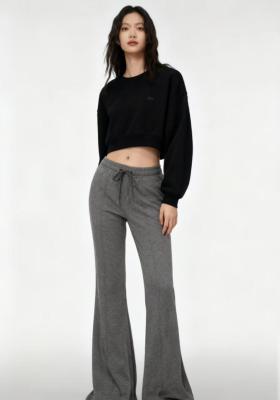 China Women's High-Waisted Vertical Seam Flared Sweatpants for sale