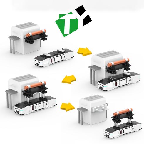 AGV Automated Guided Vehicle in operation