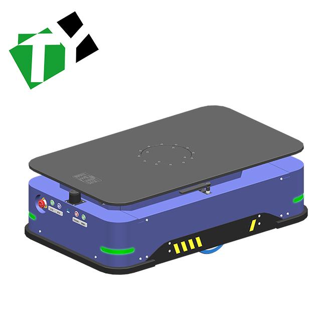 Telescopic Lift Docking AGV Robot in industrial setting