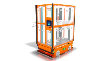 Quality Omnidirectional AGV Semiconductor Panel Dual Platform Lift Telescopic Feeding for sale
