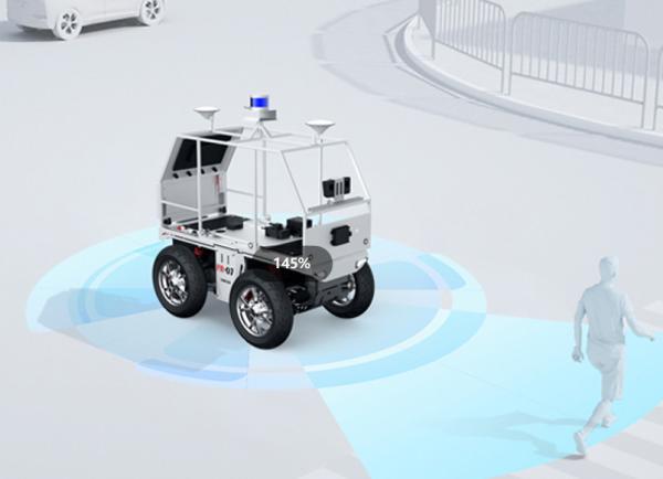 Quality UGV Outdoor Off Road 4 Wheel Drive Robot Chassis 48V Servo Motor Drive for sale