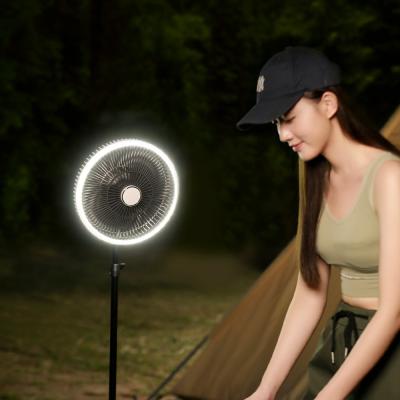 Cina Treppiede ricaricabile da campeggio Ventilatore 1000mAh Batteria Telecomando senza fili con luce a LED in vendita