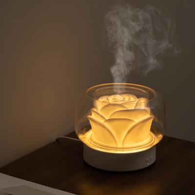 Cina Il fiore dell'umidificatore del diffusore 400ml dell'olio dell'aroma della luce notturna di ED modella bianco in vendita