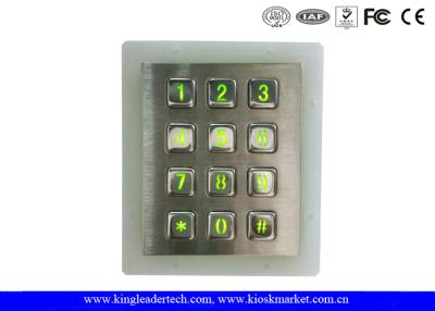 中国 低 Lit の環境のための耐候性がある緑のバックライトを当てられた金属のキーパッド 販売のため
