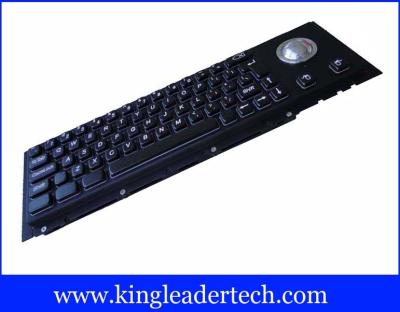 China 63 Keys Mechanical Black metal Industrial Keyboard With Trackball For Panel Mount for sale