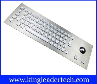 China Waterproof Kiosk Illuminated Metal Keyboard With Trackball And 64 Led-Backlit Keys for sale