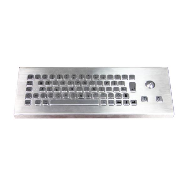 Rugged Industrial Desktop Stainless Steel Metal Keyboard With Optical Trackball Mouse