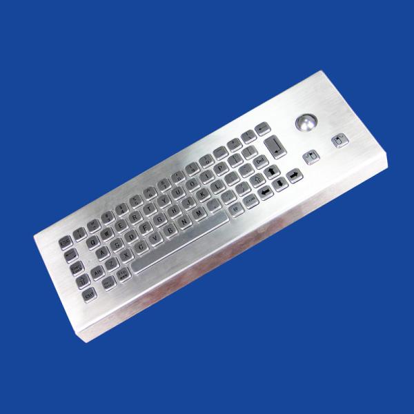 Rugged Industrial Desktop Stainless Steel Metal Keyboard With Optical Trackball Mouse