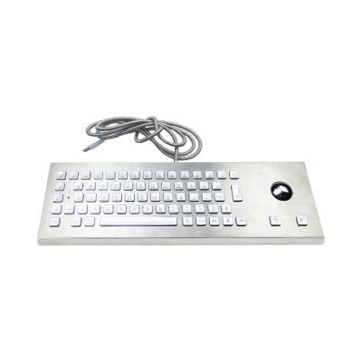 China Backlit Desktop Rugged Waterproof Vandal-Proof Keyboard With Integrated Optical Trackball for sale