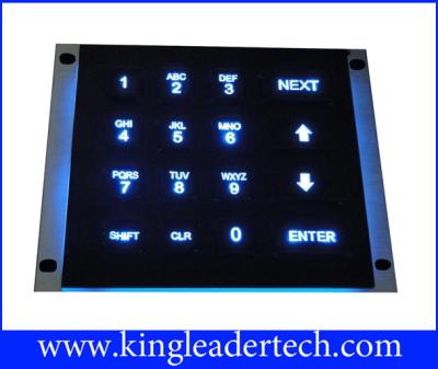 中国 16 のパネルの台紙のために評価される IP65 のキーによって導かれる照らされた Blacklit の金属のキーパッド 販売のため