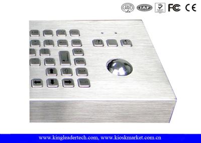 China Desktop 86 Keys Waterproof Metal Keyboard With Integrated Trackball for sale