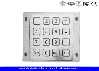 China 16 Flat Keys Industrial Numeric Keypad Rear Panel Mount Brushed 4x4 Matrix Metal for sale