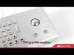 Rugged Metal Industrial Keyboard With Trackball 103 Function Keys And Number Keypad