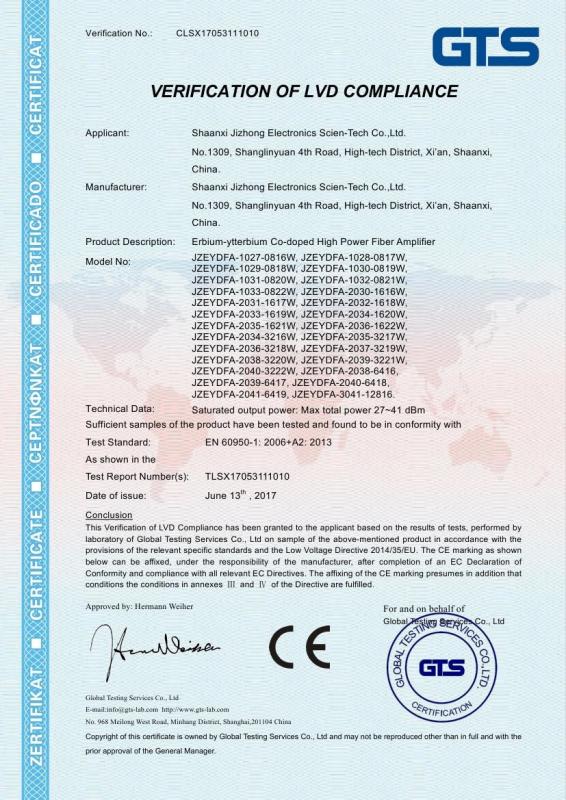 CE LVD - SHAANXI JIZHONG ELECTRONICS SCIEN-TECH CO.,LTD.