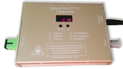 Cina 2 produca la piccola dimensione 12V/1A del trasmettitore 1550nm della fibra di 10mw/12mW FTTH CATV in vendita