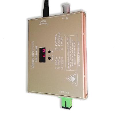 China transmissor ótico da televisão por cabo de 12mW FTTH 1550nm, transmissor 47~1000MHz da fibra de CATV RF à venda